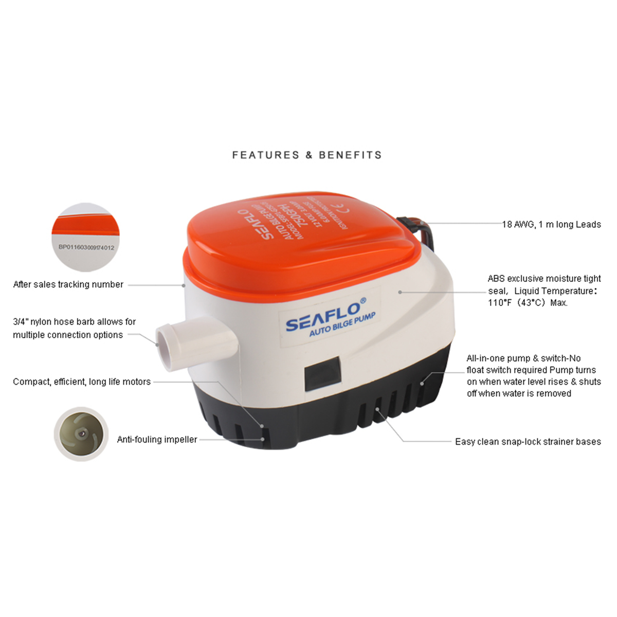 SEAFLO 06 Serie Automatische Bilgepumpe, 750GPH（12 Volt） – Seaflo ...